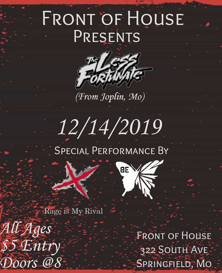 The Less Fortunate, Rage Is My Rival And Butterfly Effect — at Front Of ...