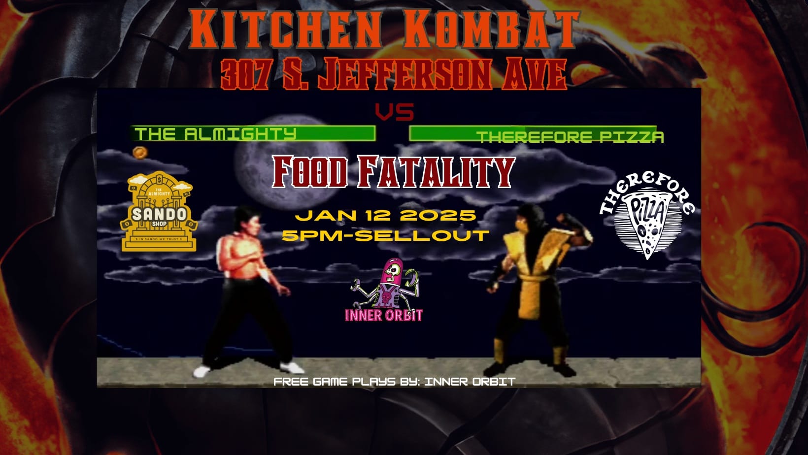 Mortal Kitchen Kombat- The Almighty Sando Shop x Therefore Pizza - It's ...