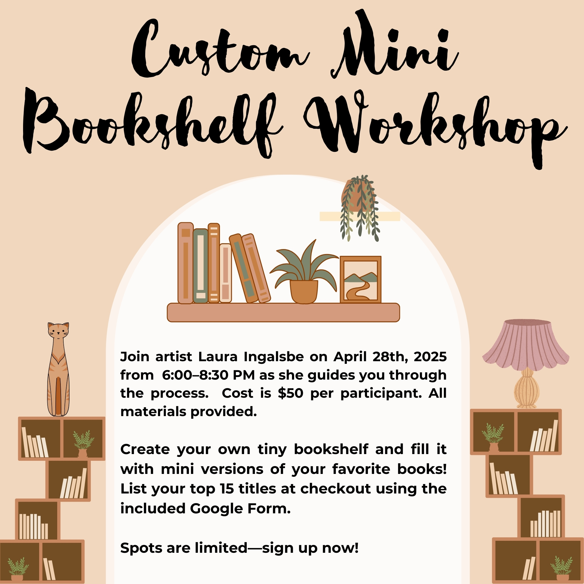 Custom Mini Bookshelf Workshop - It's All Downtown | It's All Downtown